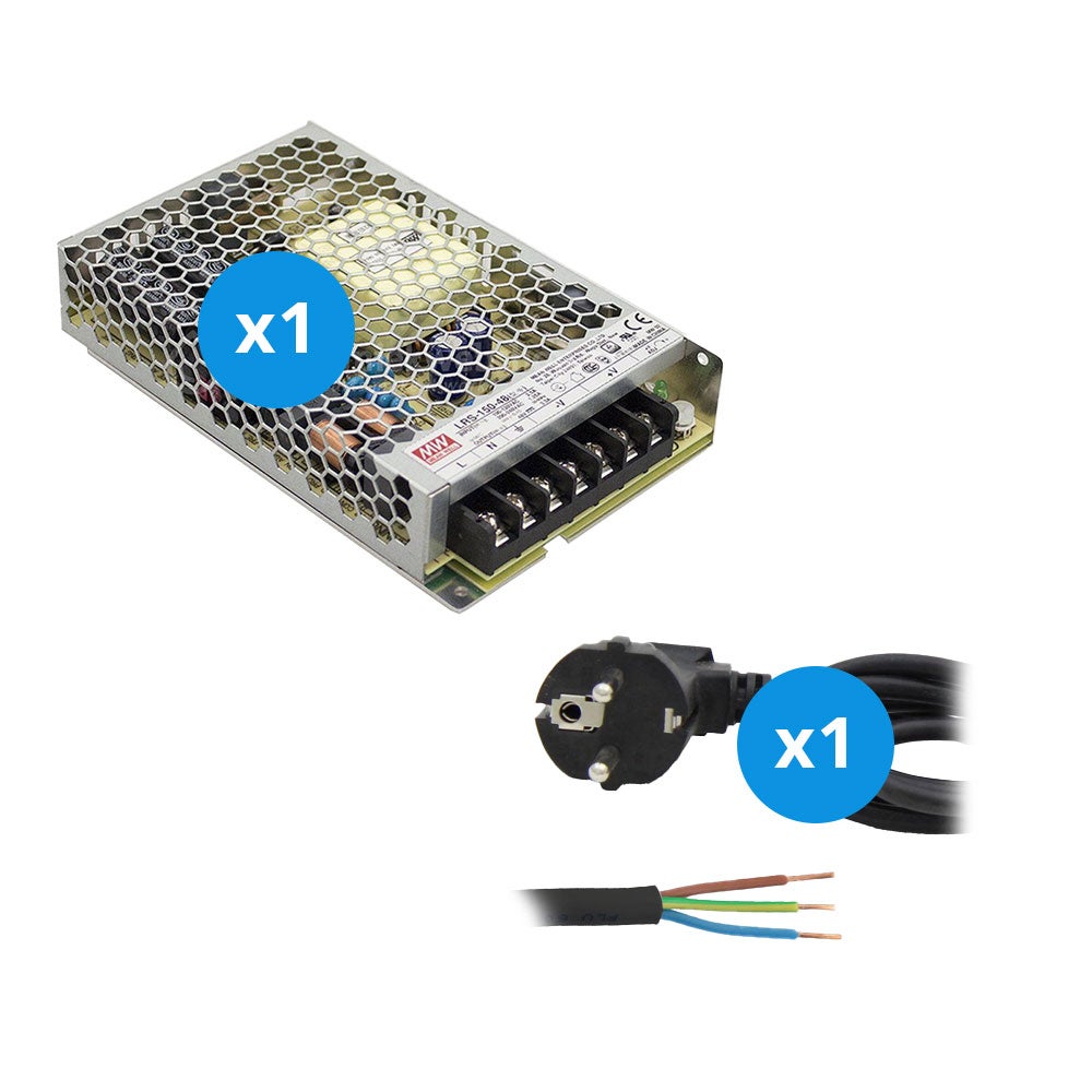 Mean Well Driver | LRS-150-24 | IP20 | 24V | 150W + Câble D ...