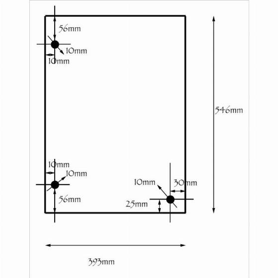 Vitre Philippe FOYER 850 (avec perçage à 10mm du bord) - Verre ...