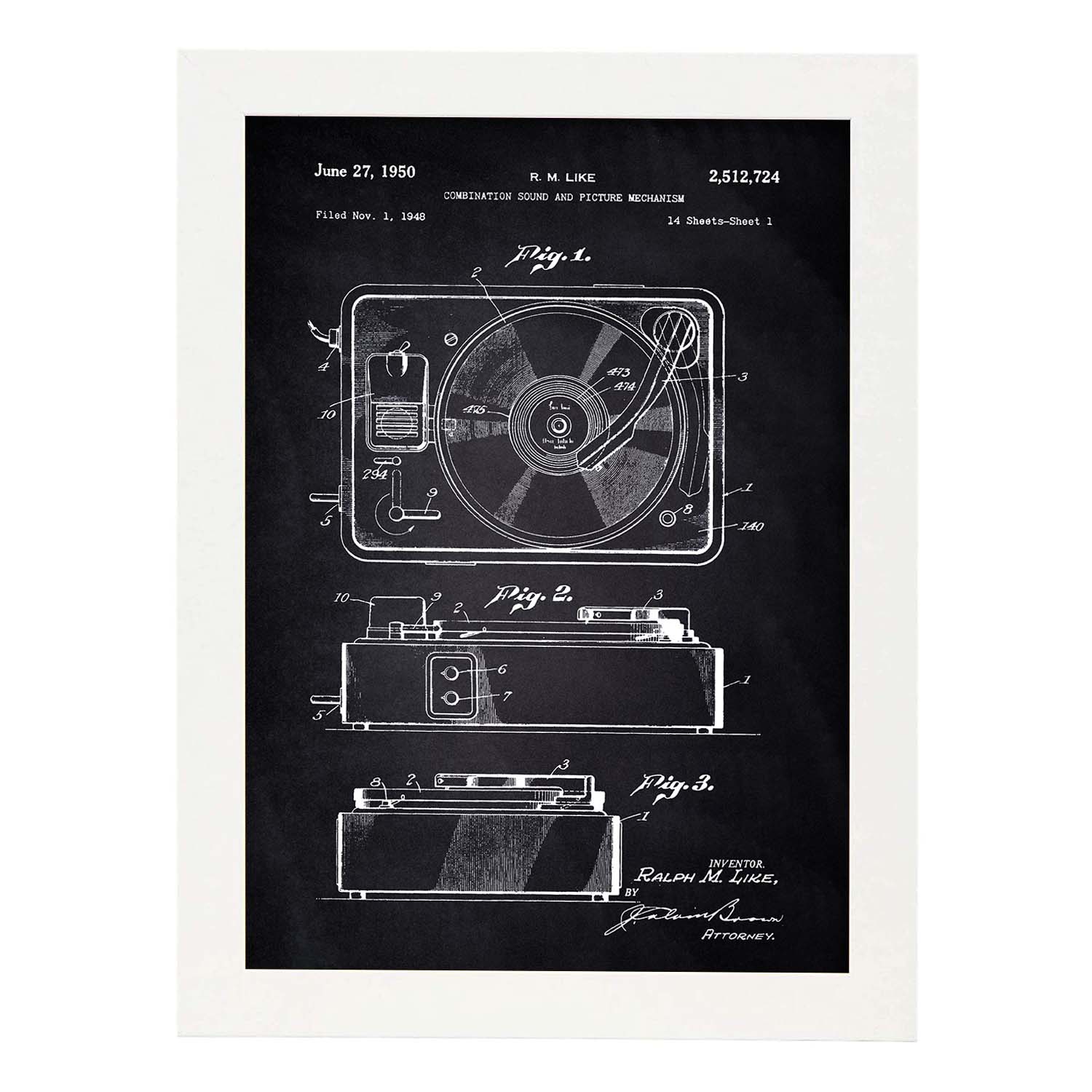Sound And Image Patent Poster 3 Feuille Avec Ancienne Conception De ...