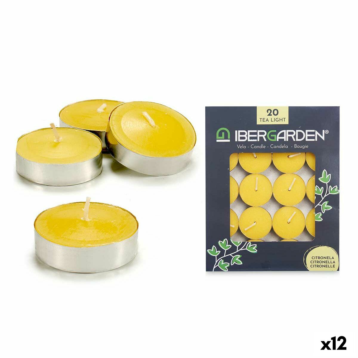 Set de Velas Citronela Amarillo (12 Unidades) | Leroy Merlin