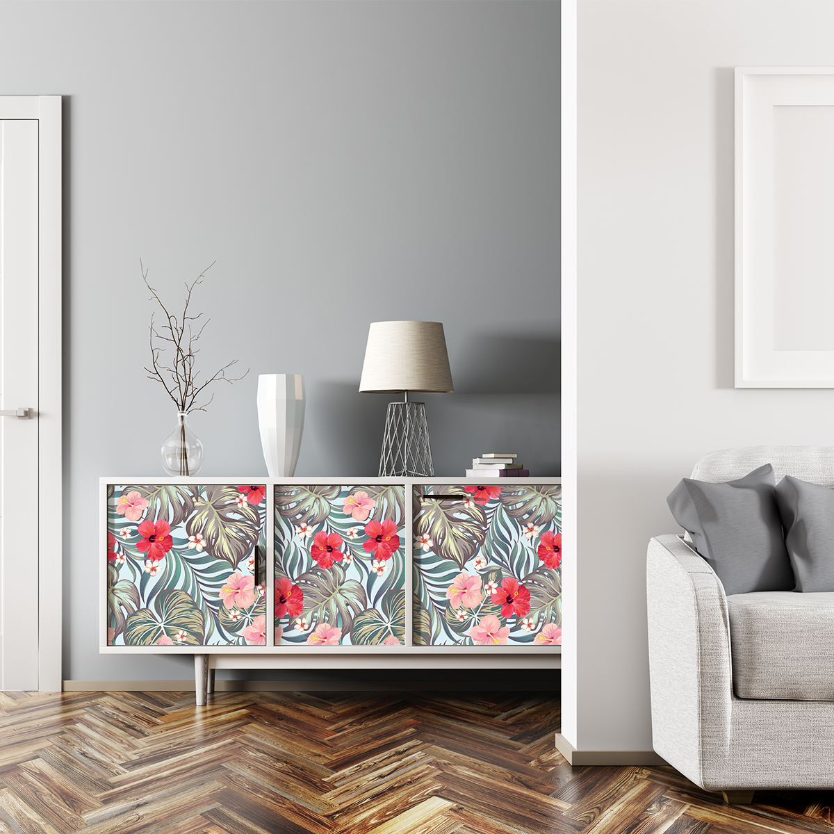 Sticker meuble tropical shiny 40 x 60 cm | Leroy Merlin