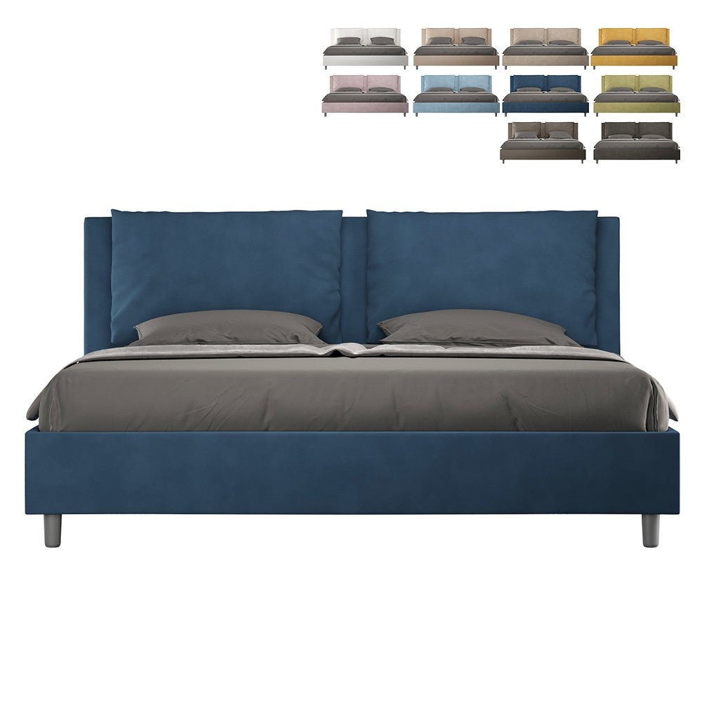 Lit double avec rangement Design moderne Antea 200x200 - Bleu - Modèle ...