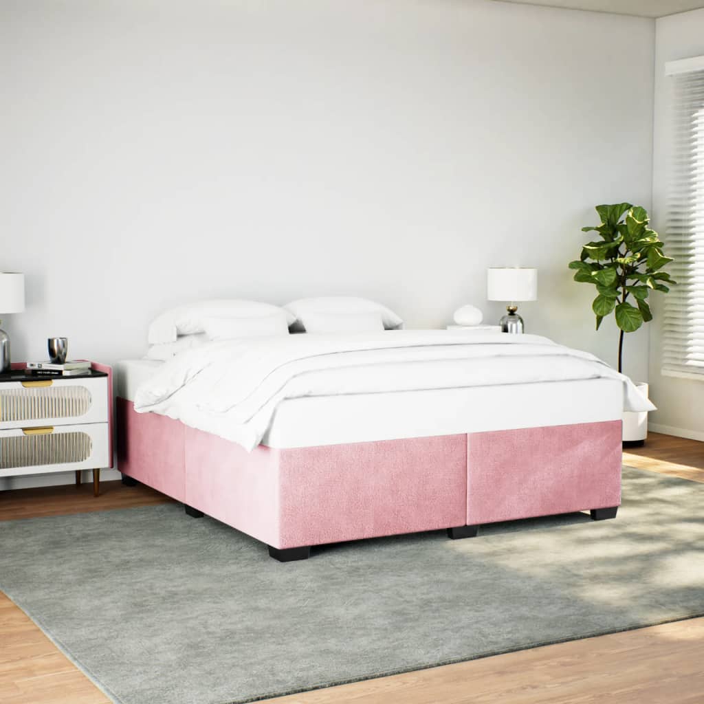 Cadre de lit sans matelas rose 200x200 cm velours vidaXL | Leroy Merlin