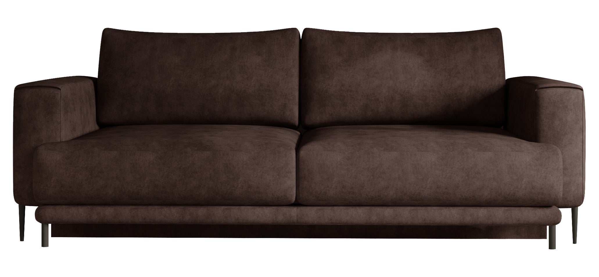 Canapé convertible design 4 places tissu vintage effet cuir marron et ...