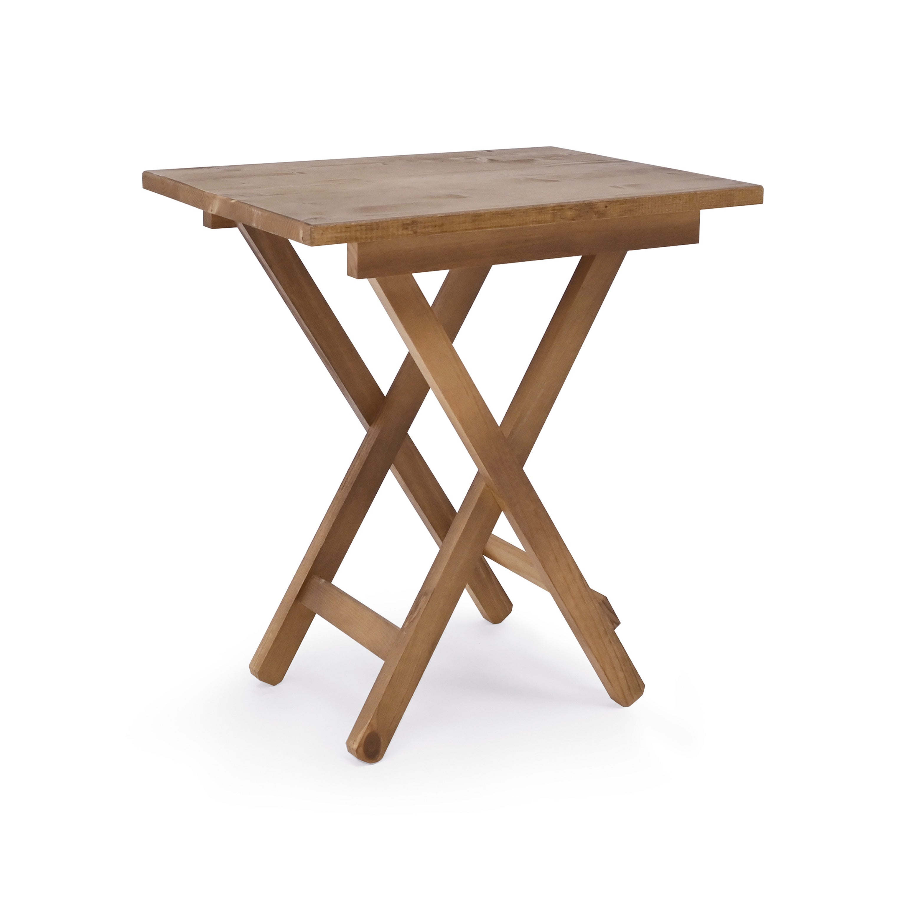MAIA - Table basse pliante en bois massif ton chêne foncé 48,5x53cm ...