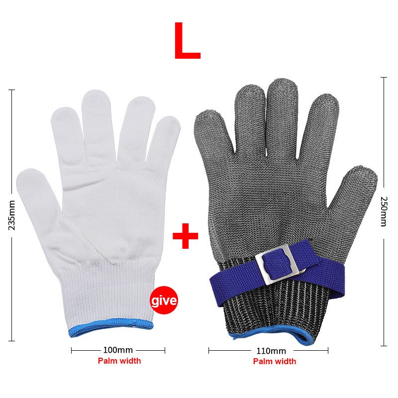 Cut-Resistant Stainless Steel Mesh Glove – L Size for Meat Saw Use ...