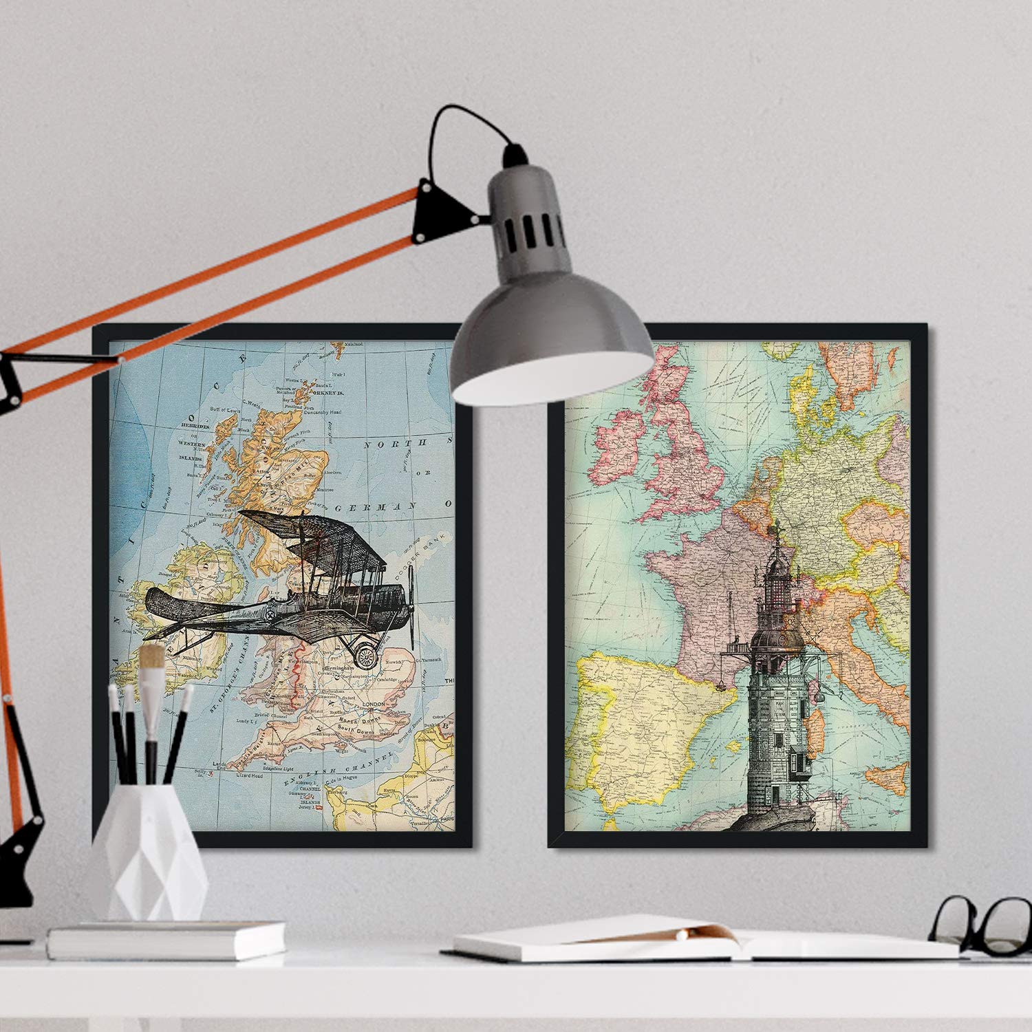 Pack De Láminas Vintage De Mapas. Ilustraciones Sobre Antiguos Mapas ...