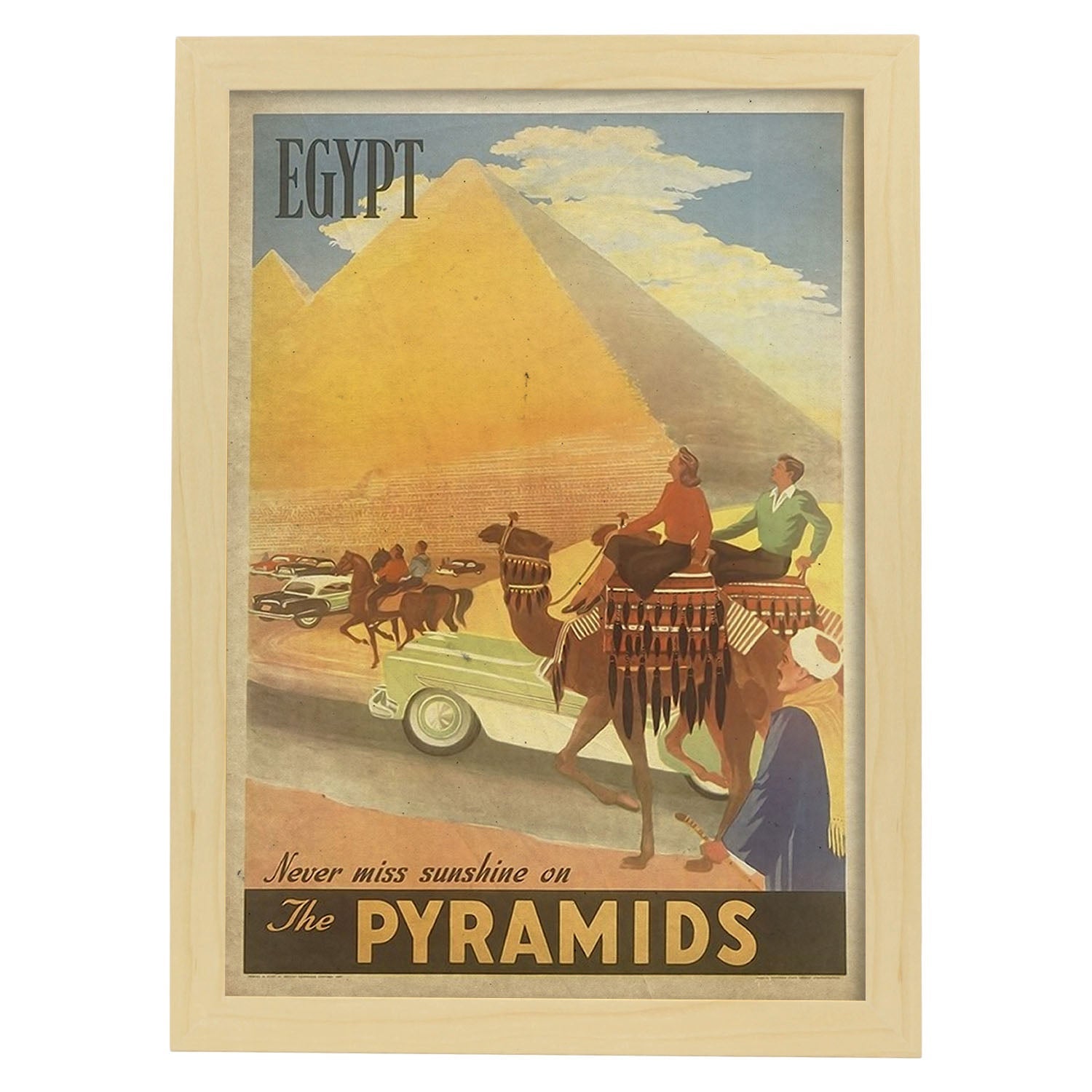Affiche De Pyramides Vintage. Avec Des Images Publicitaires Vintage Et ...