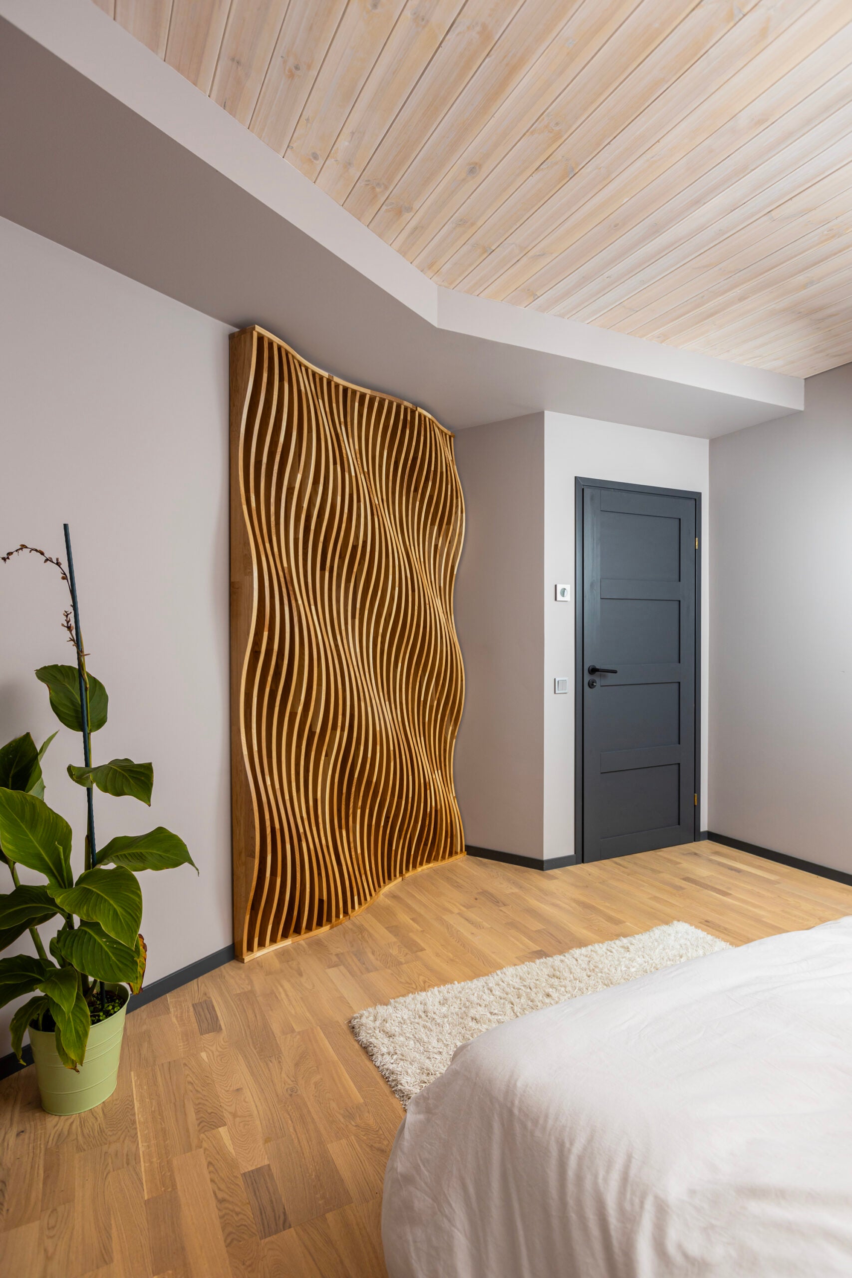 Conjunto de 2 Panel de Pared Ondulado de Roble Macizo 240x50 | Leroy Merlin