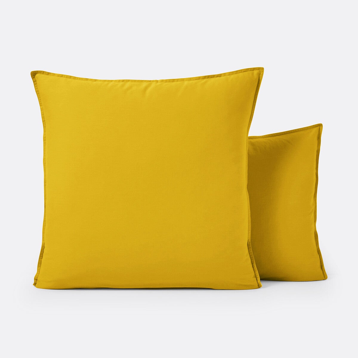Taie d'oreiller enfant unie coton lavé, Scenario - Jaune tournesol - 50 x 70 cm | Leroy Merlin
