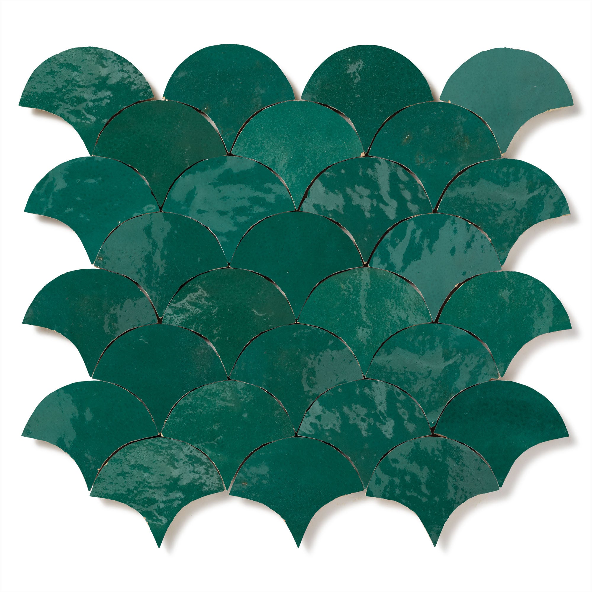 Zellige Marocain Artisanal Véritable - Vert Emeraude Ecaille petit 7 ...