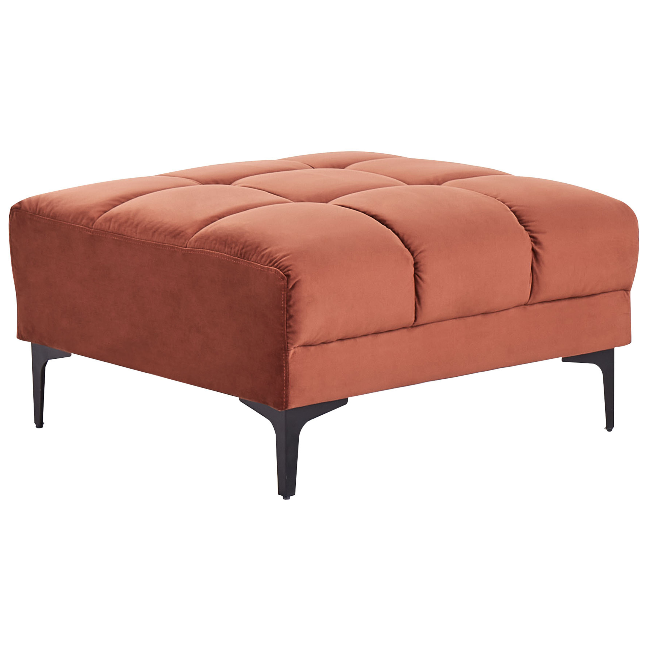 Ottoman ALNES Velours Rouge clair | Leroy Merlin