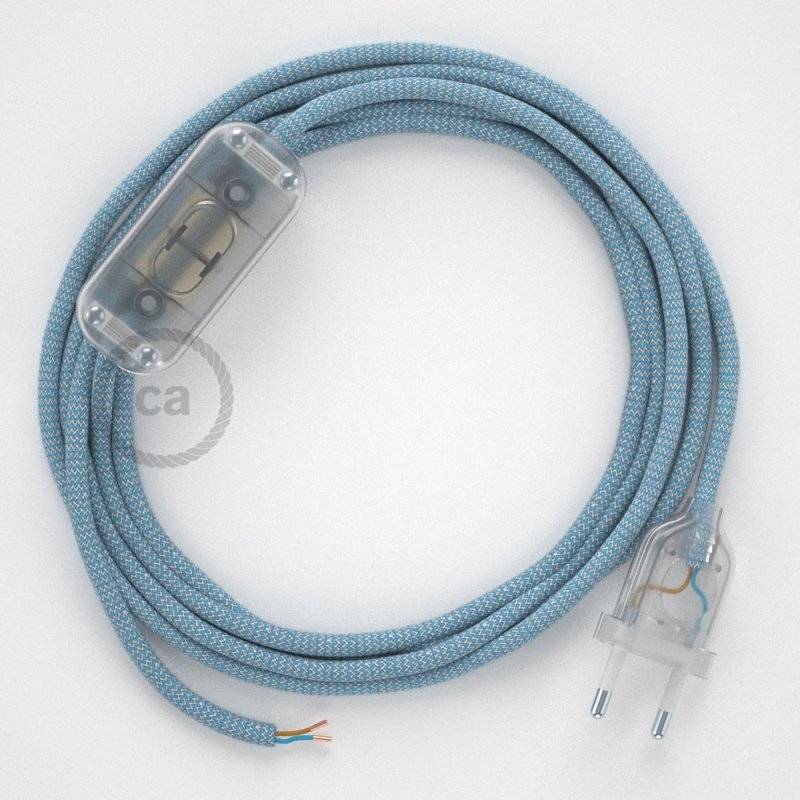 Creative cables - Cordon pour lampe, câble RD75 ZigZag Bleu Steward 1 ...
