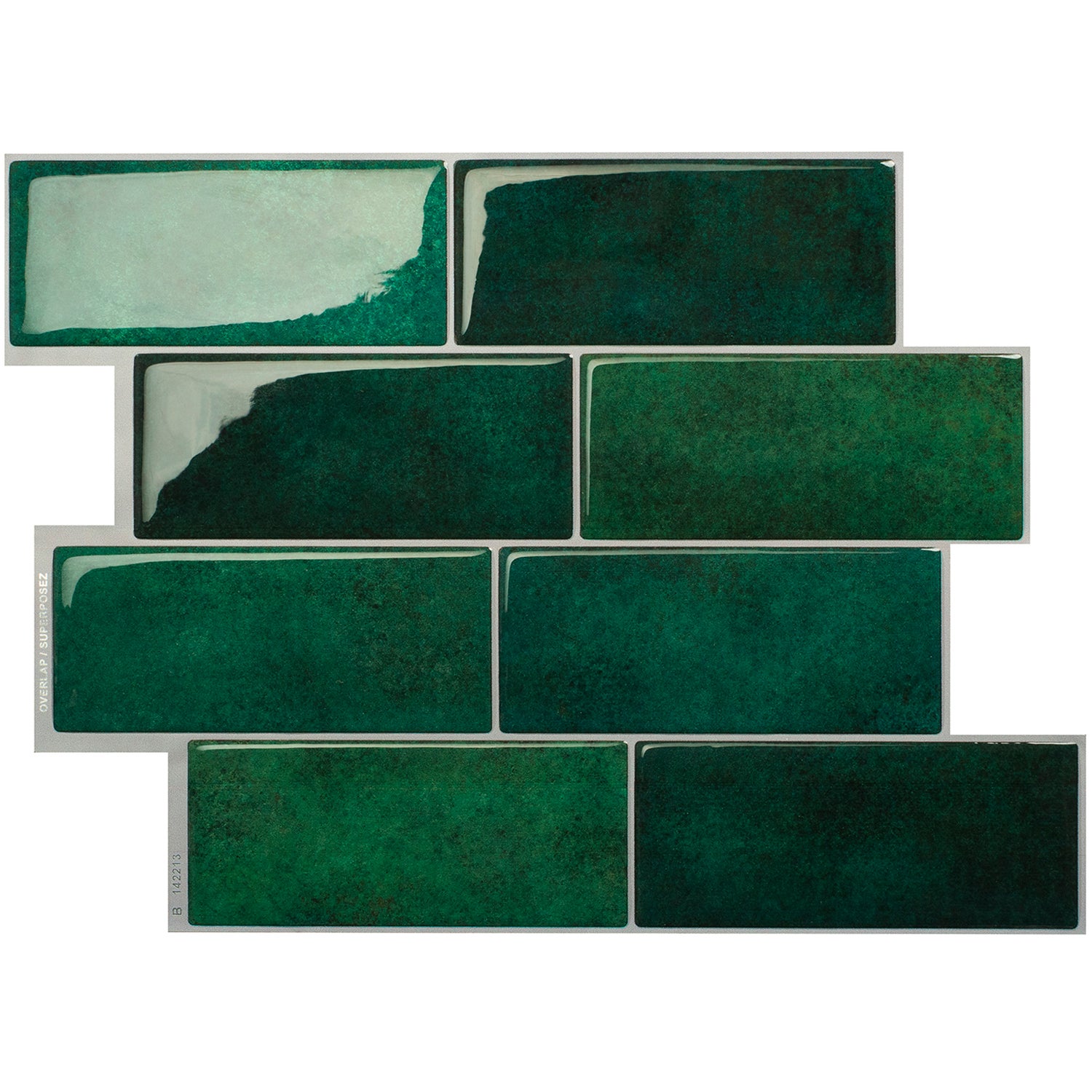 Smart Tiles 4 credenzas adhesivas - Metro Fiona Green - Efecto cerámica ...