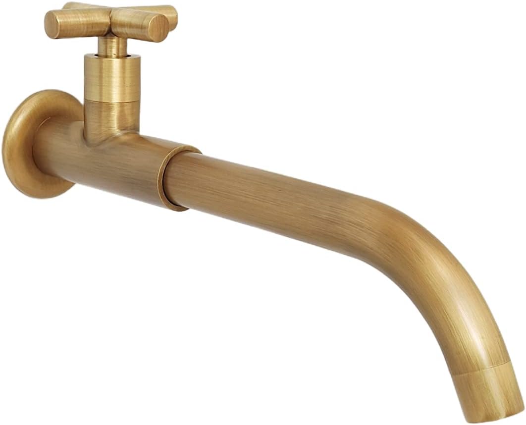 Robinet de Jardin Long en Laiton Antique, Pivotant à 360° – Idéal pour ...