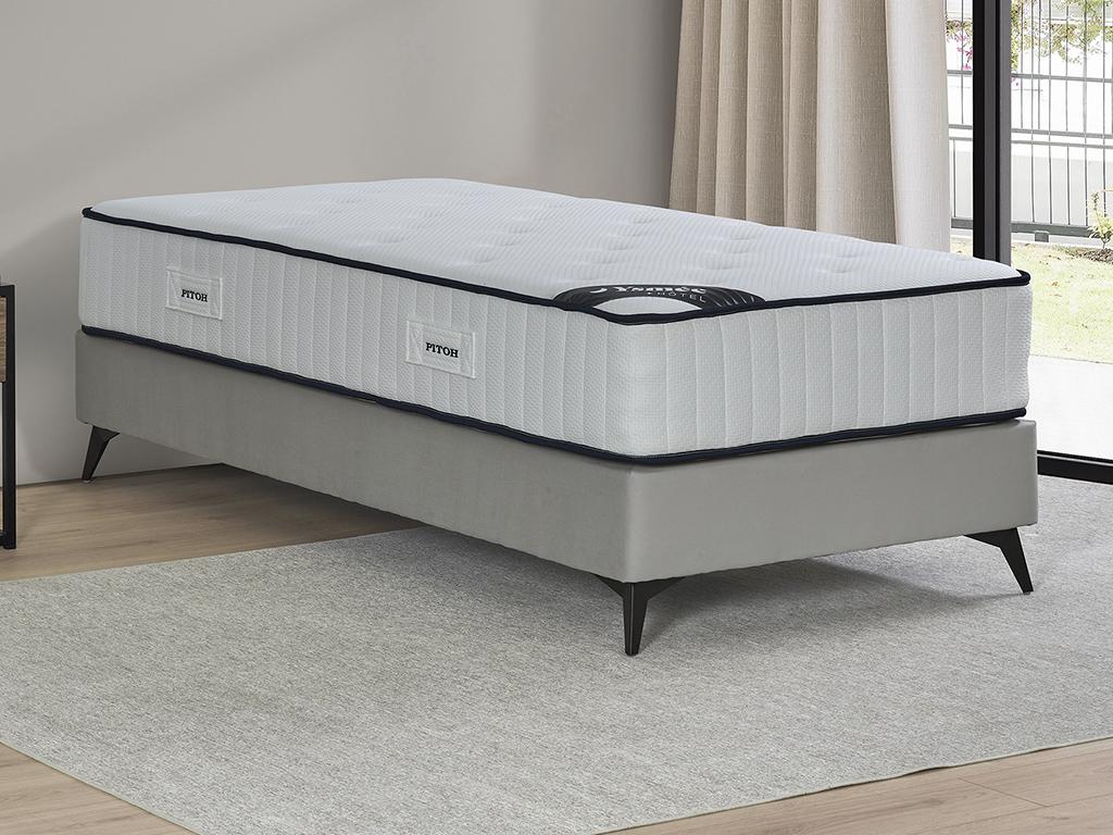 Matelas 100 x 200 cm anti-feu ressorts ensachés et mémoire de forme ép ...