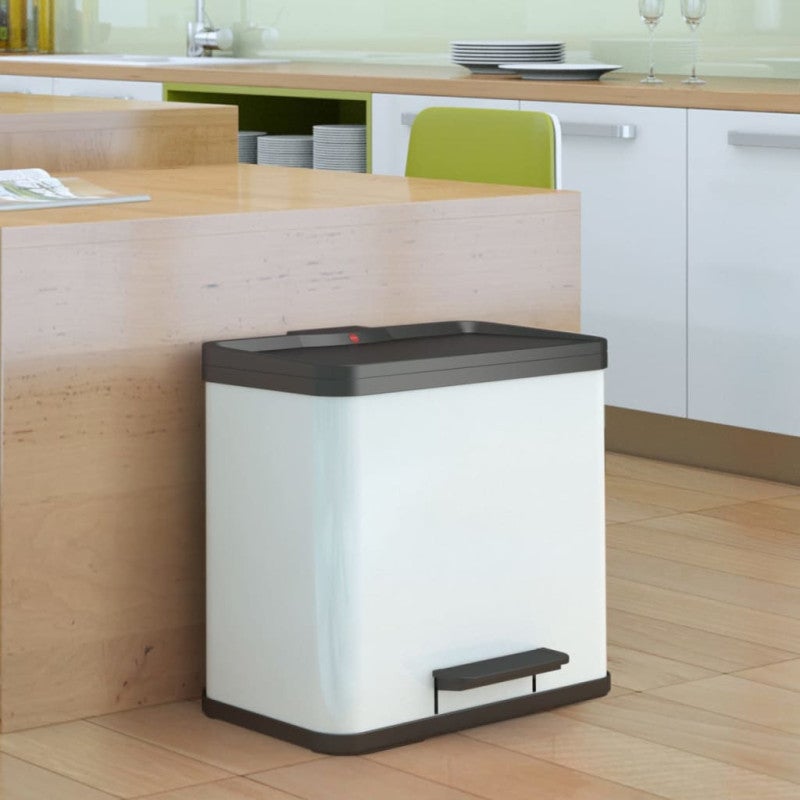 Hailo Cubo con pedal Oko Duo Plus tamaño L 17+9 l blanco 0630-230 | Leroy Merlin
