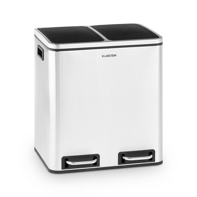 Klarstein Trash Gordon Poubelle à pédale 30L / 2x 15 L - Tri sélectif ...