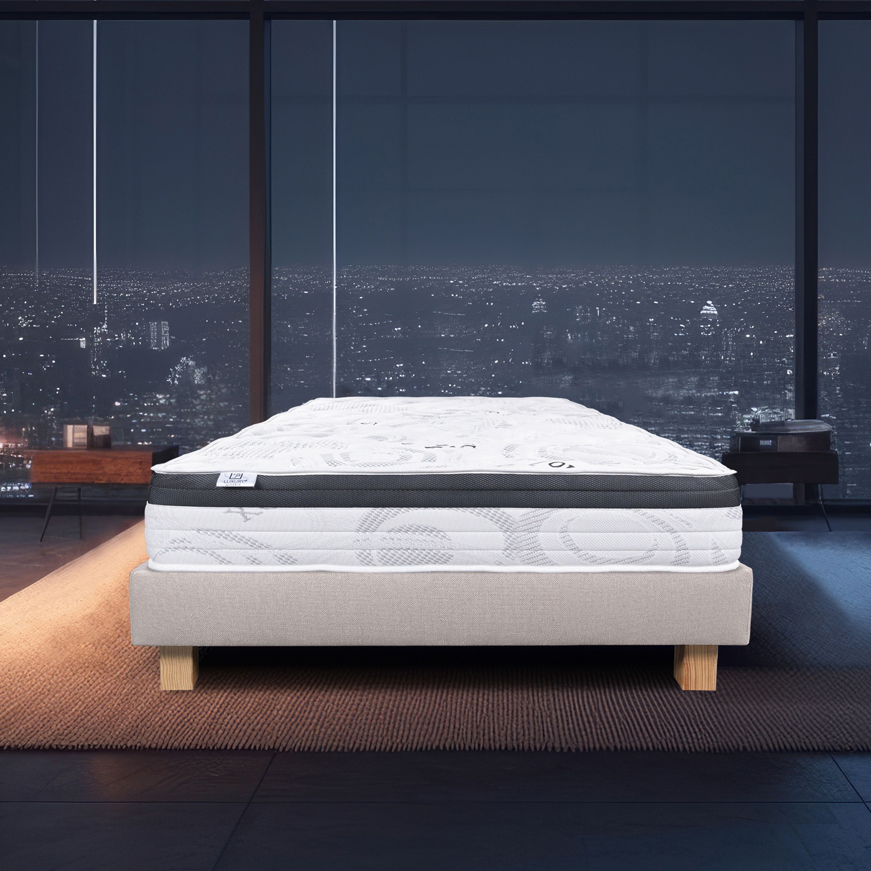 Ensemble matelas ferme 90 x 190 x 26 cm - mousse haute densité, faces ...