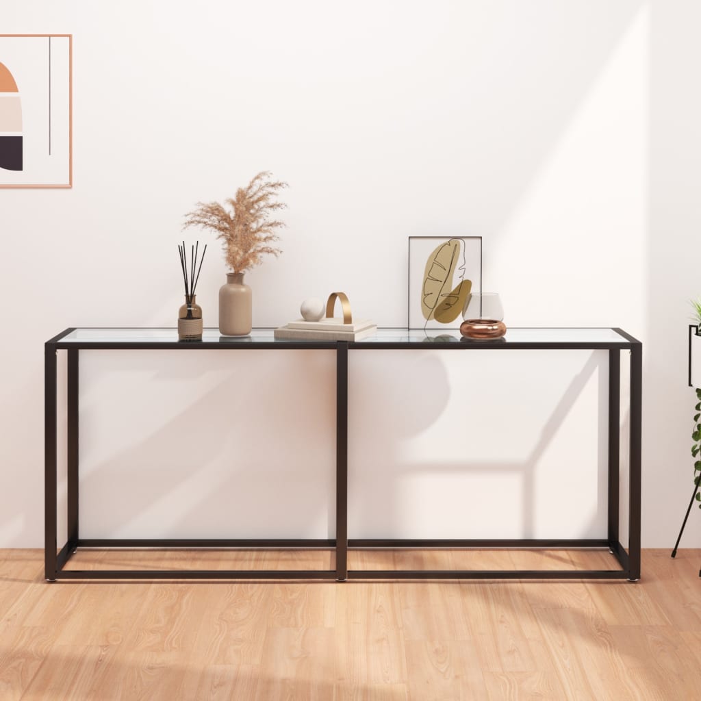Table console Transparent 180x35x75,5 cm Verre trempé | Leroy Merlin