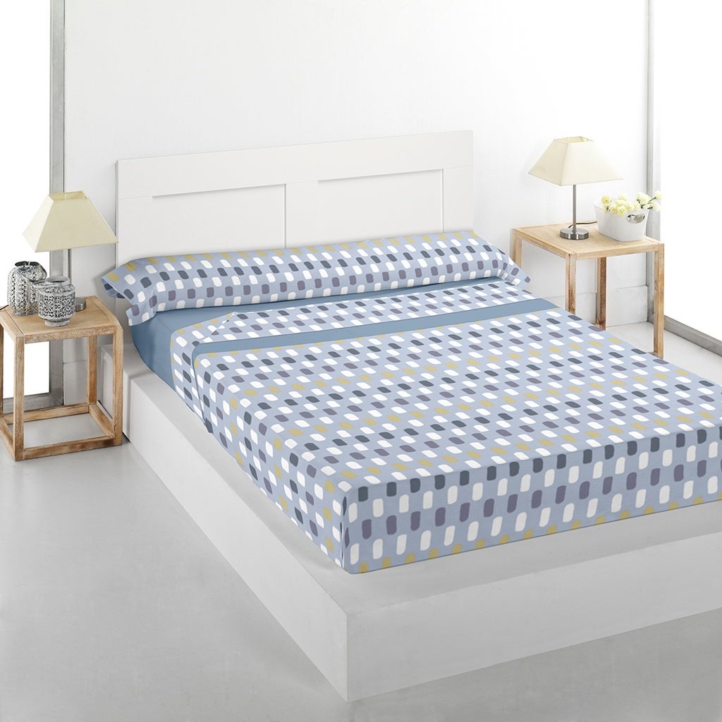 ENSEMBLE DE DRAPS CORALINA BRIKS BLEU TROVADOR 90 CM | Leroy Merlin