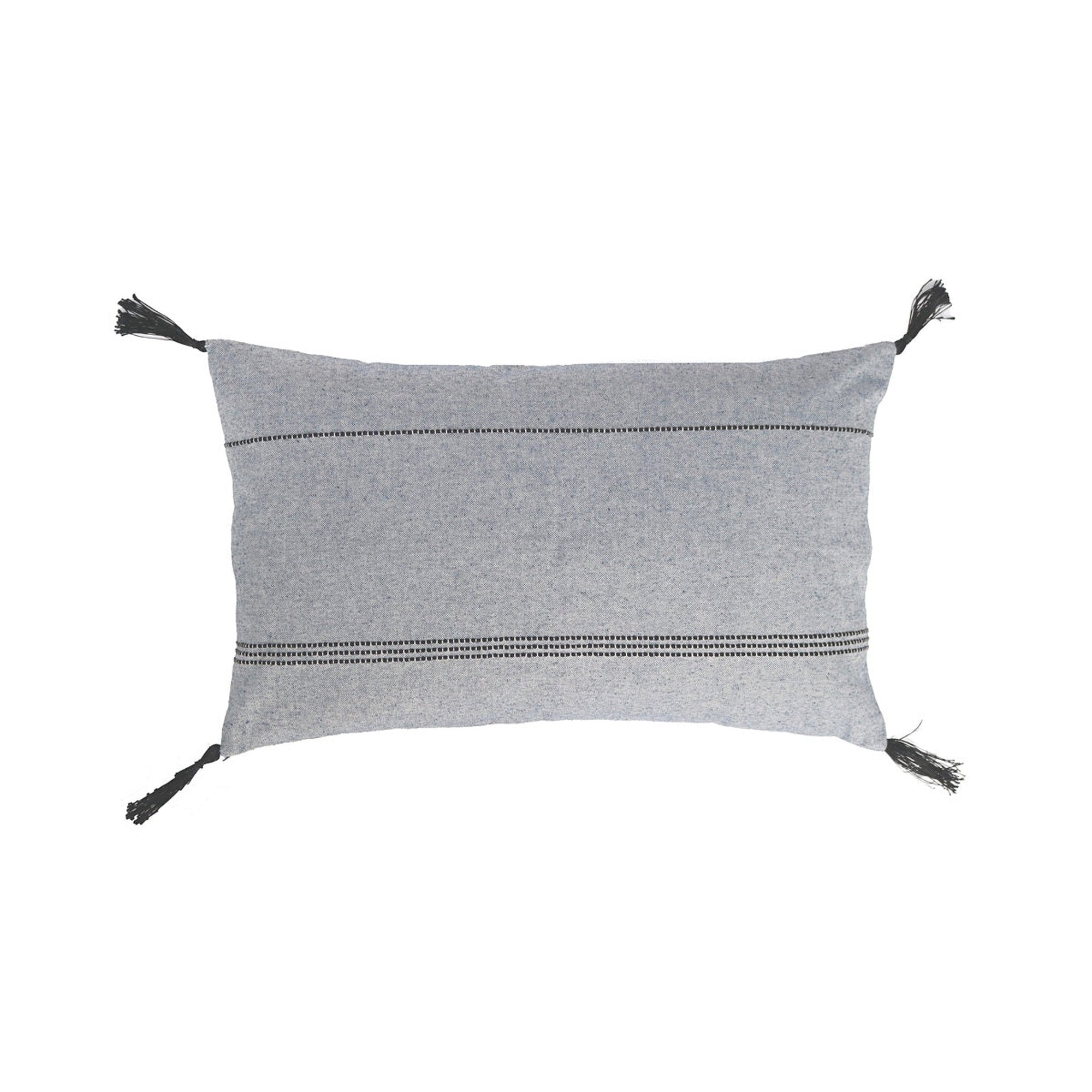 Housse de coussin 50x30 coton bleu denim | Leroy Merlin