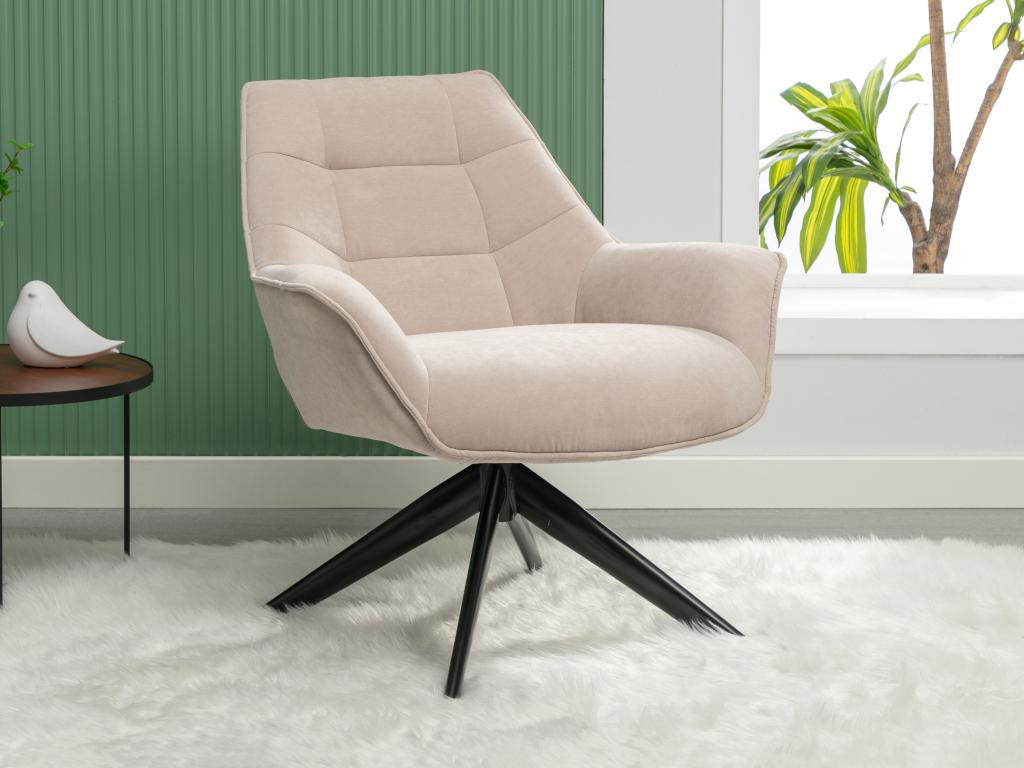 Fauteuil pivotant en tissu beige CANATO | Leroy Merlin