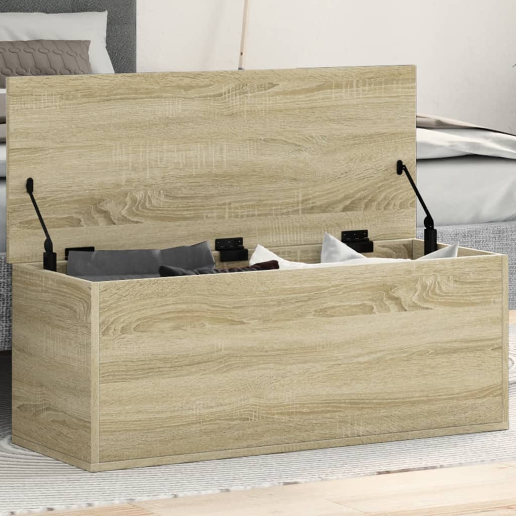 Bo?te de rangement chêne sonoma 90x35x35 cm bois d'ingénierie | Leroy ...