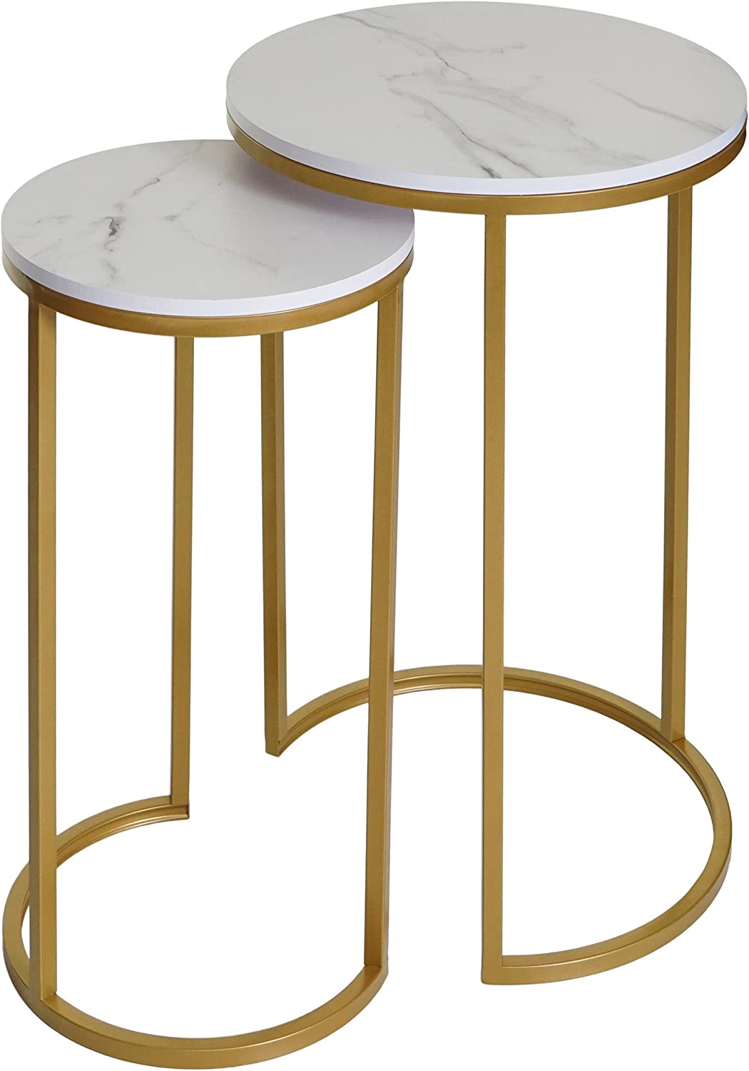 Ensemble de 2 tables d'appoint aspect support plante bouts de canapés ...