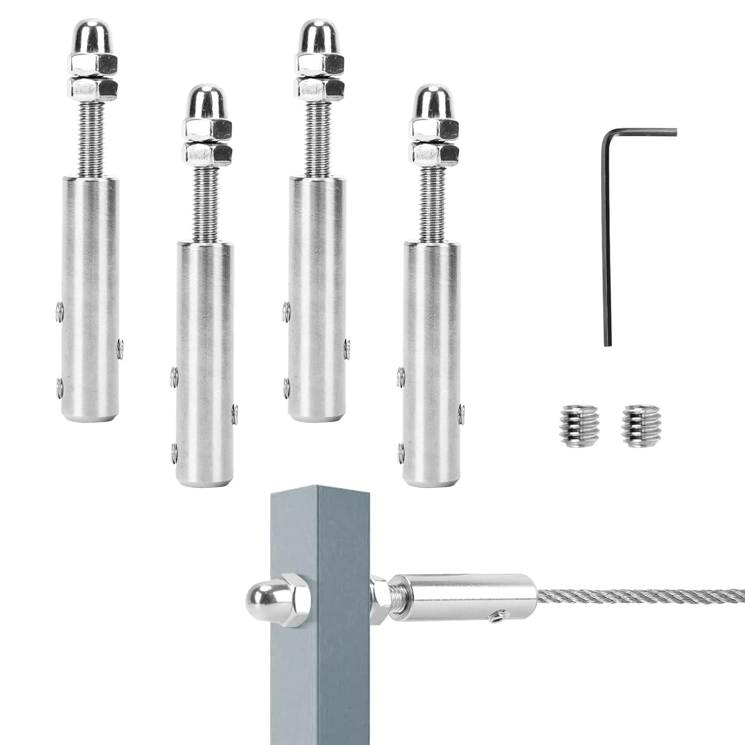 4 piezas tensor cable acero inoxidable de 4 mm - terminal de tornillo ...