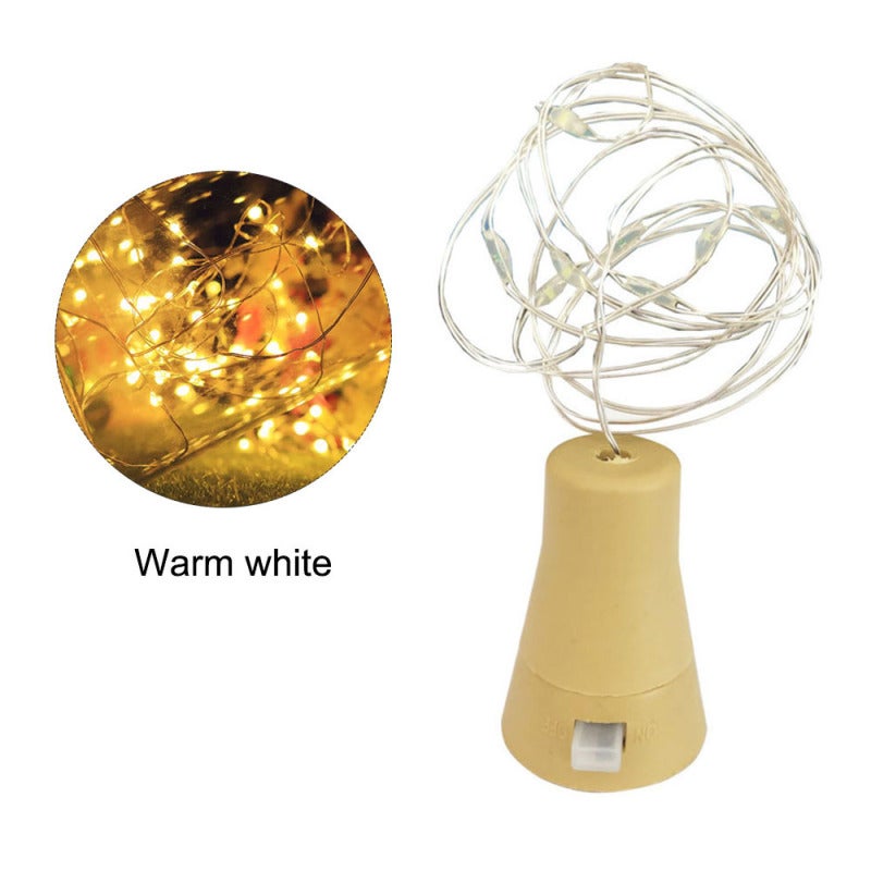 10LEDs Solar Wine Bottle Light Waterproof Copper Wire décorationative ...