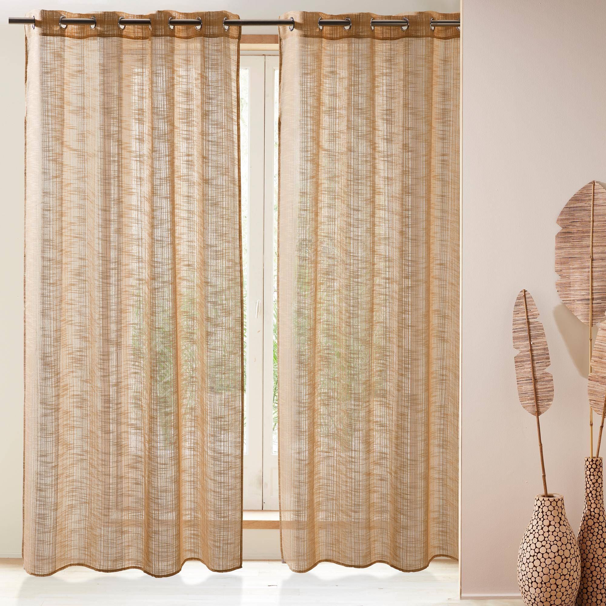 Voilage RABANE 140x240 marron glacé en polyester | Leroy Merlin