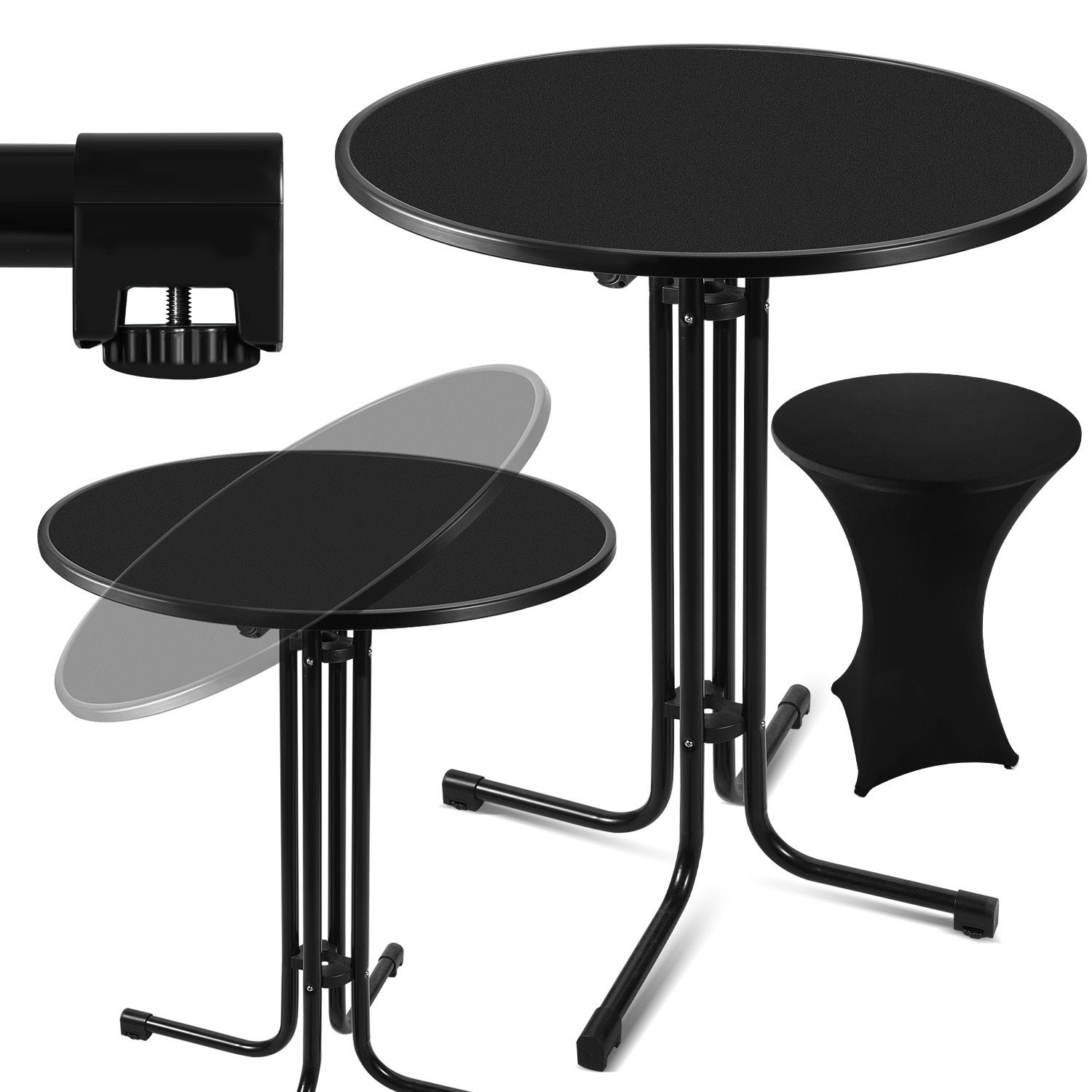 Table ronde haute d'extérieur pour bar et pub Ø80 cm avec structure en ...