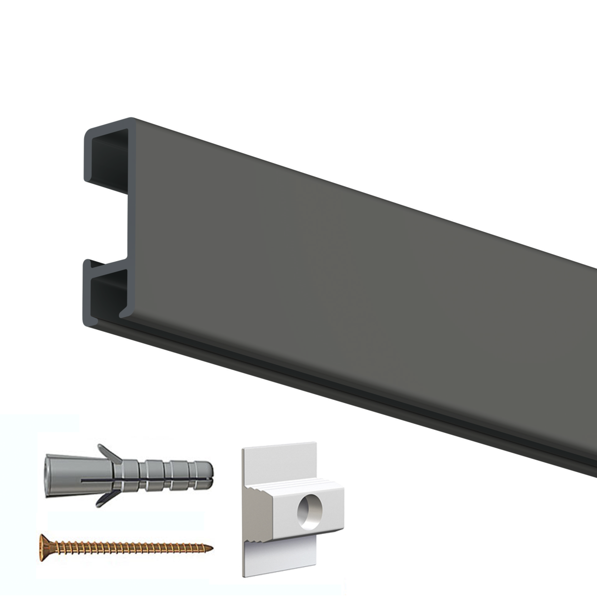 Cimaise Click Rail 200cm cm + clips, vis et chevilles murs Creux ...