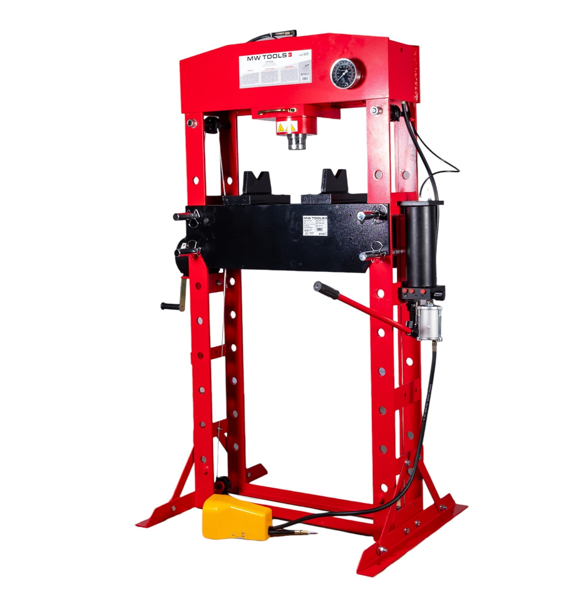 Presse d'atelier hydropneumatique 50T avec cylindre mobile MW Tools ...