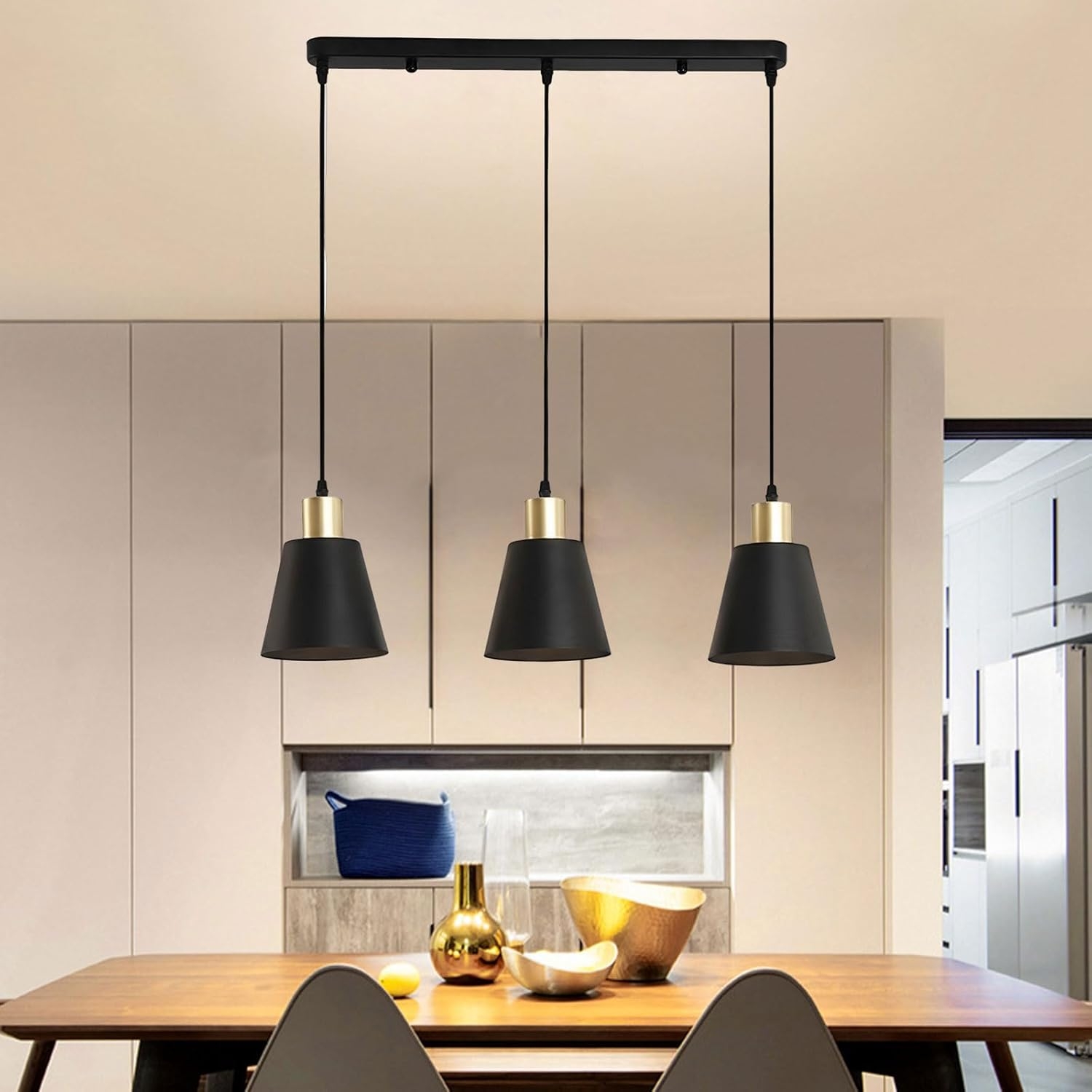 Lustre E26, éclairage de lustre de salle à manger à 3 lumières, adapté ...