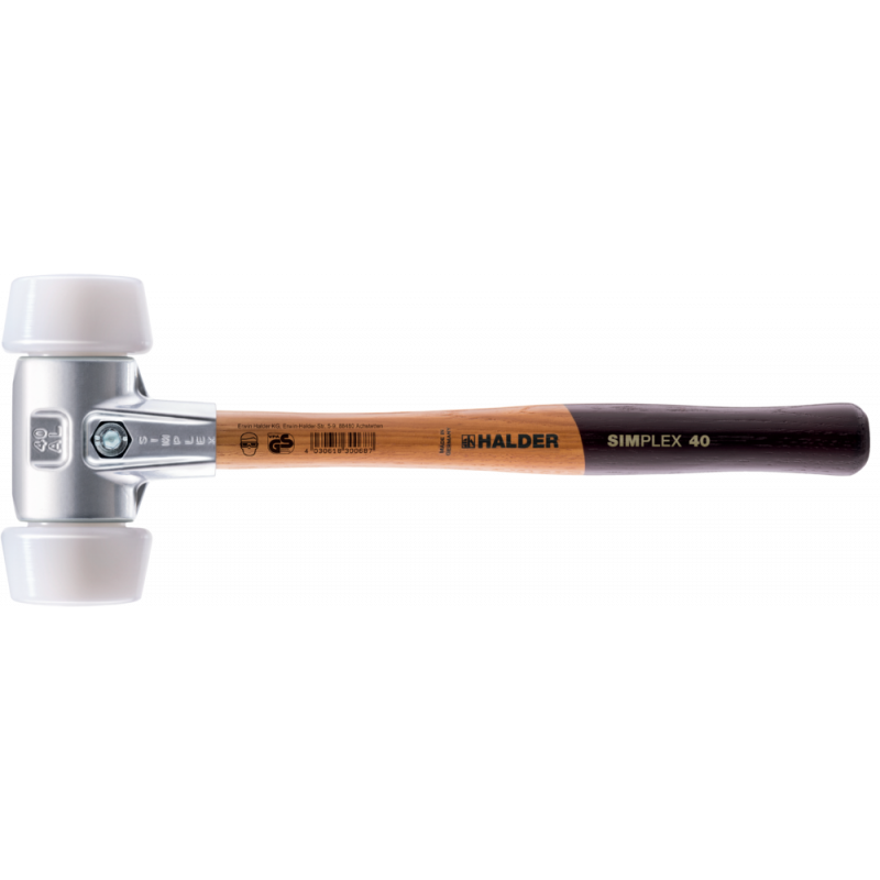 Maillets SIMPLEX 50:40, avec boîtier en aluminium et manche en bois ...