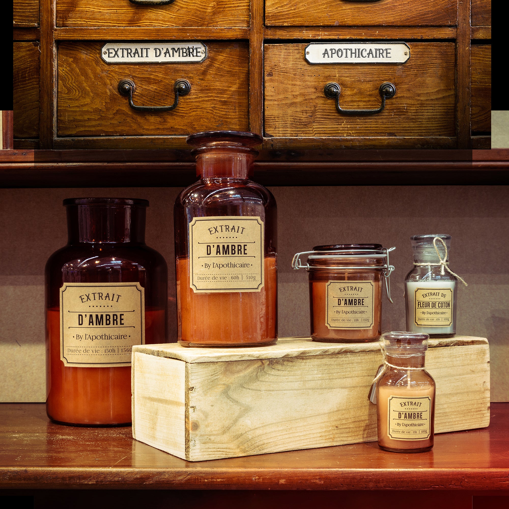 Bougie - Home Deco Factory - Apothicaire - Parfumée - Ambre - Marron ...