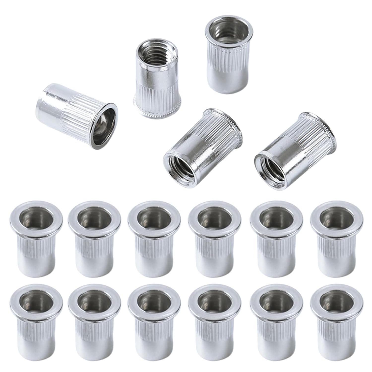 20 Pièces M5 Écrous à Sertir Filetés, Rivets Inserts Filetés en Acier ...