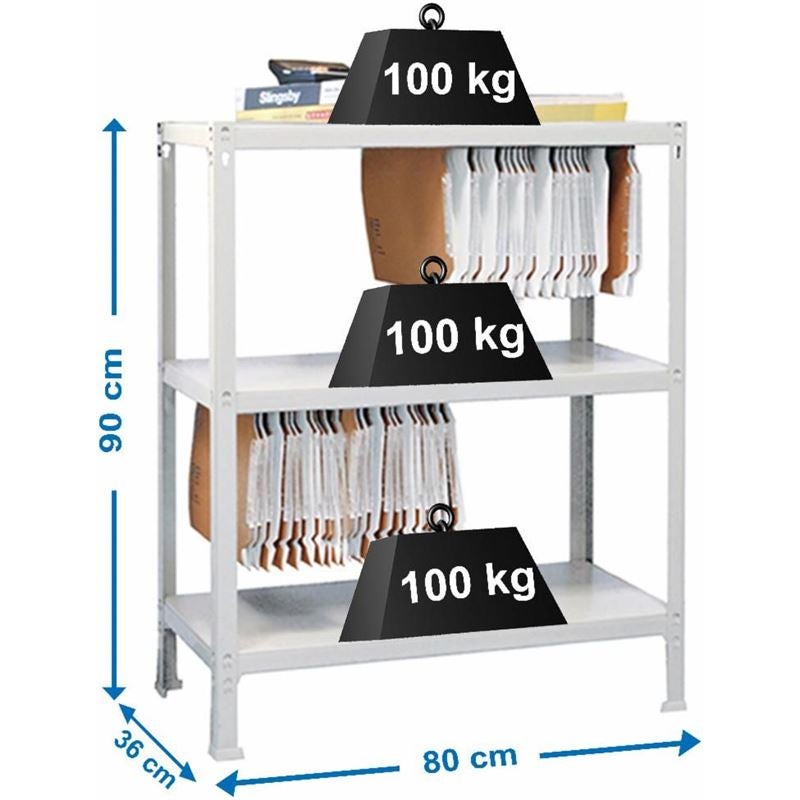 Étagère métallique sans vis FILECLICK MINI 3/360 BLANC. | Leroy Merlin