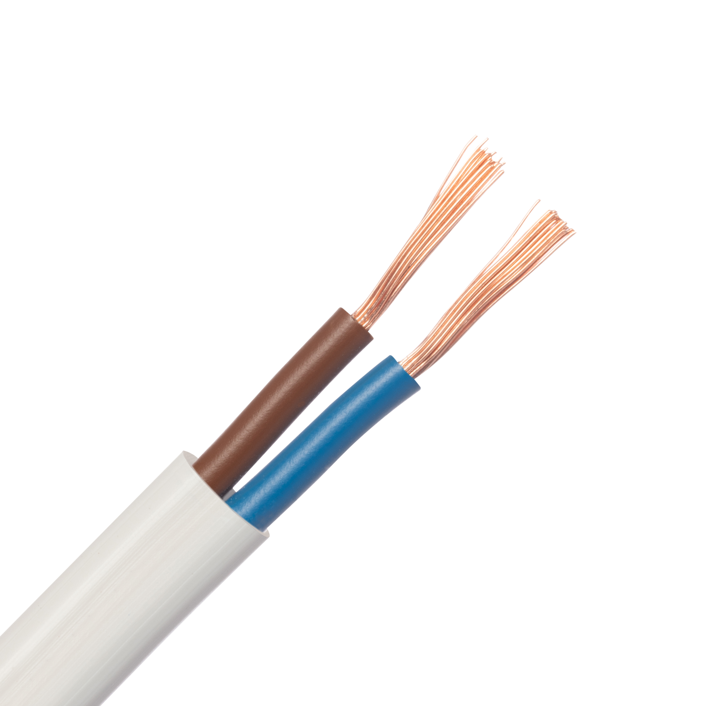 Cable eléctrico H03VVH2-F LEXMAN - 2 x 0.75 mm² - 300 V - 15 m - ⌀ 3,5 x 5,8 mm - Blanco | Leroy ...