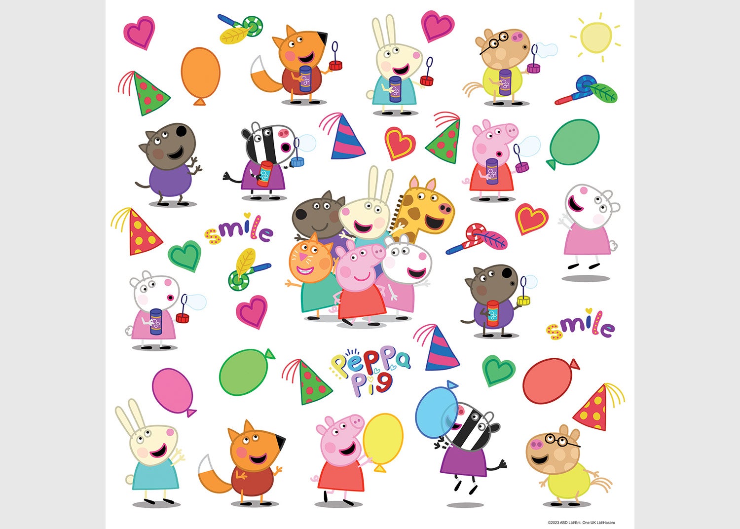 Sticker Décoratif Peppa Cochon multicolore - 30 x 30 cm - Sanders ...