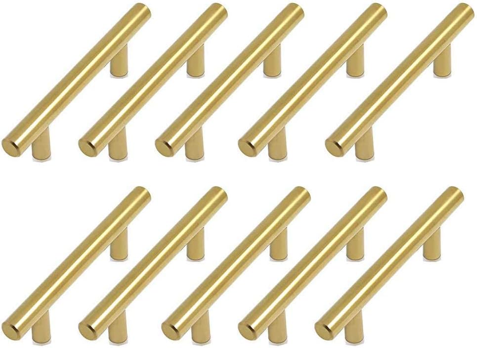 Lot de 10 poignées de meubles dorées, poignées de cuisine dorées ...
