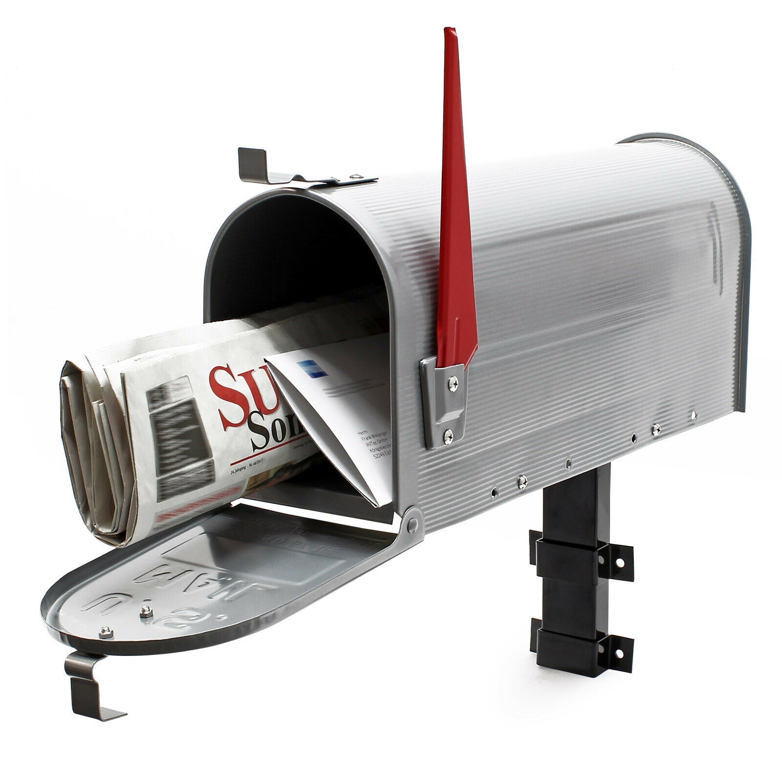 Us mailbox boite aux lettres design américain argent-gris montage au ...