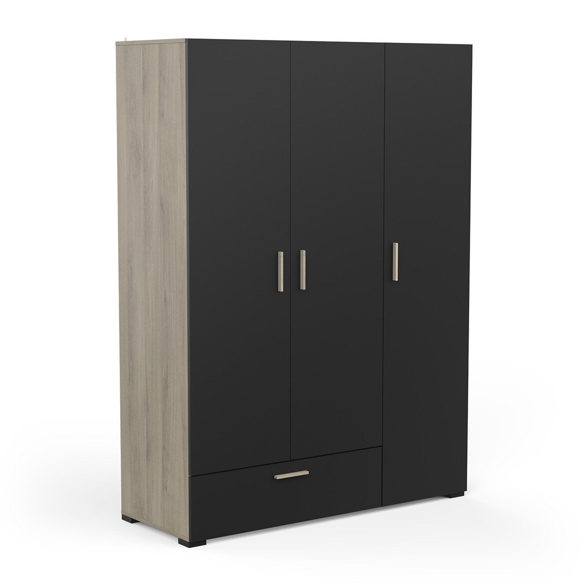 Armoire 3 portes, 1 tiroir et penderie avec lingère - L134,6 cm | Leroy ...