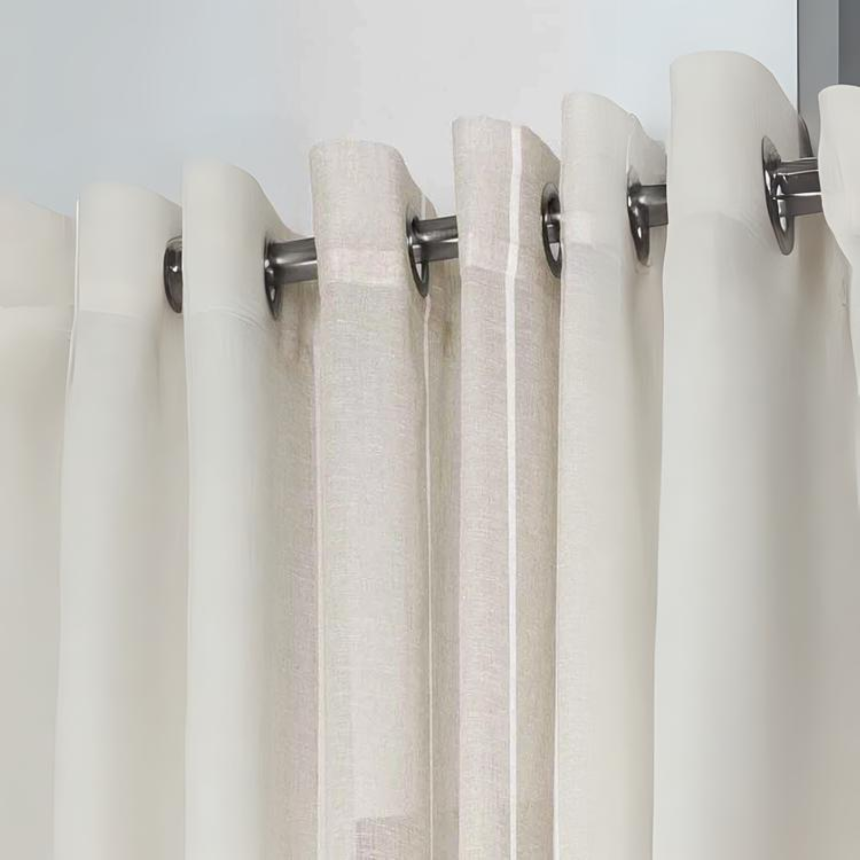 Voilage avec fines rayures verticales - Beige - 140x280 cm - Poly-Lin ...