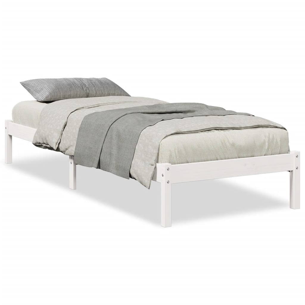 Lit extra long sans matelas en pin massif blanc 90x210 cm | Leroy Merlin
