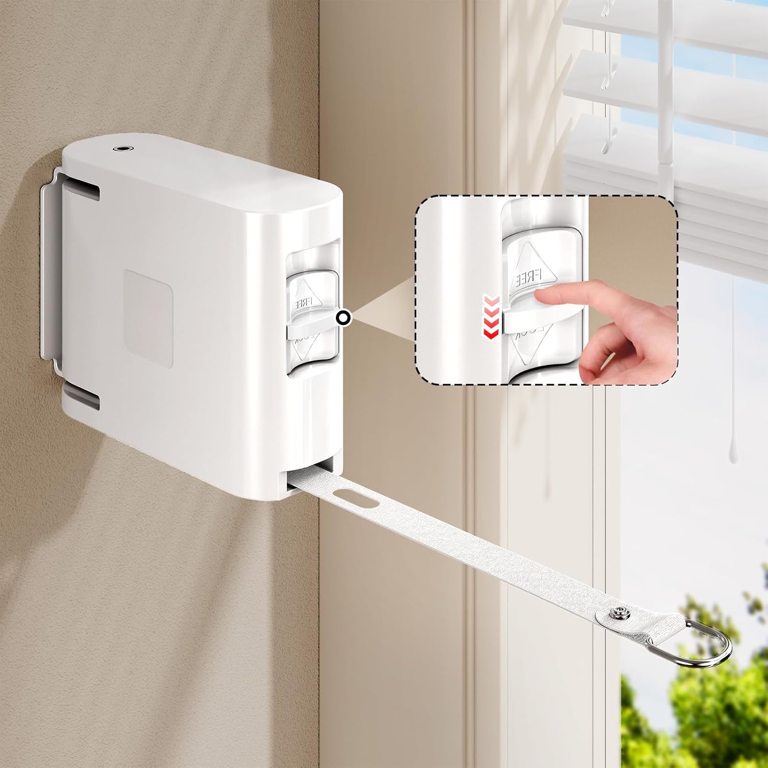 Étendoir à linge rétractable en TPU de 4,2 m (13,9 pi) pour l'intérieur ...