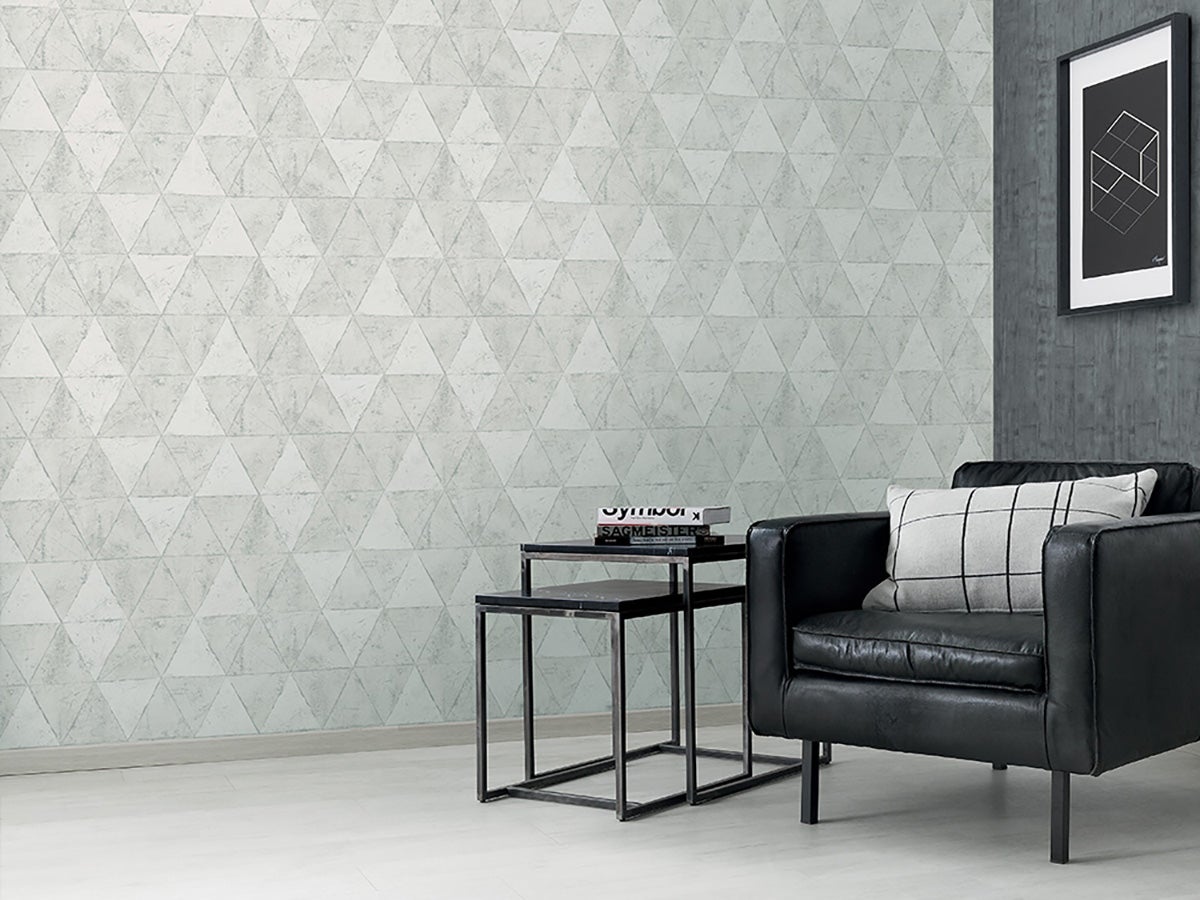 Papier peint rouleau triangles gris effet graphique | Leroy Merlin