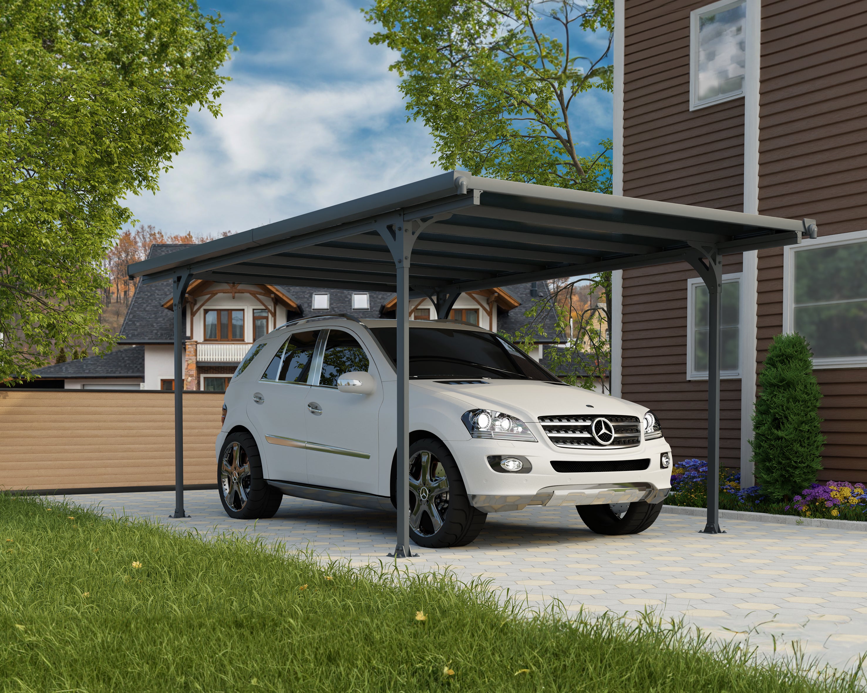 Cochera Carport Verona aluminio 504x299 cm Canopia by Palram | Leroy Merlin
